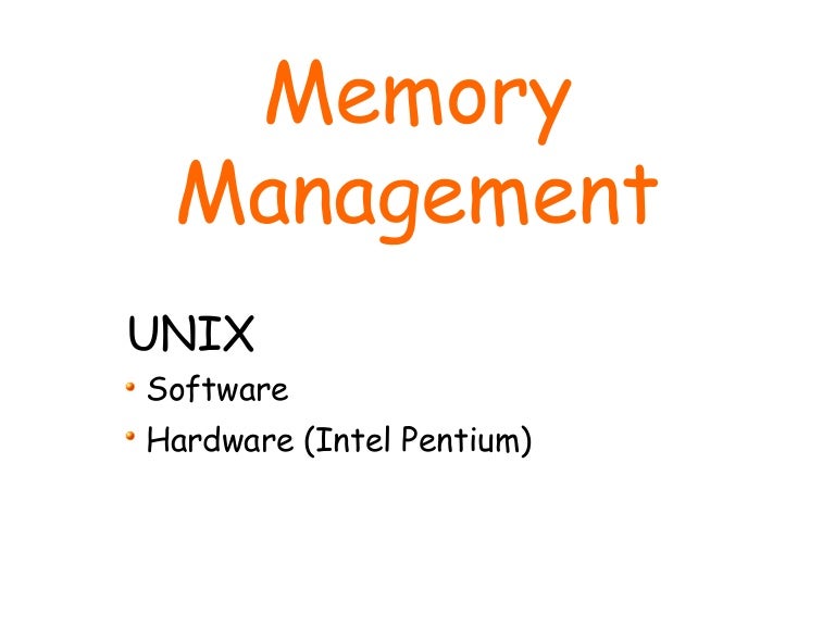 Unix Memory Management Operating Systems