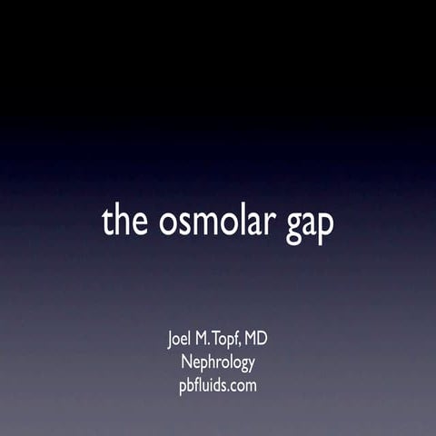 Osmolar Gap | ZIP