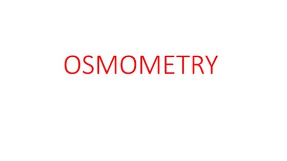 Osmometry by Dr. Anurag Yadav | PPT