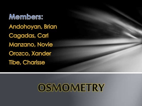 Osmometry by Dr. Anurag Yadav | PPT