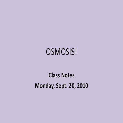 Osmosis! | PPT
