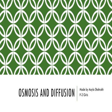 Osmosis and Diffusion processes and differences | PPTX