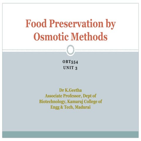 Osmotic methods | PDF