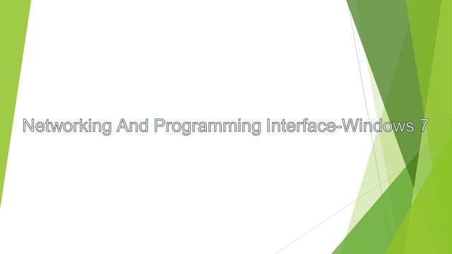 Windows Networking Introduction Ppt 0501