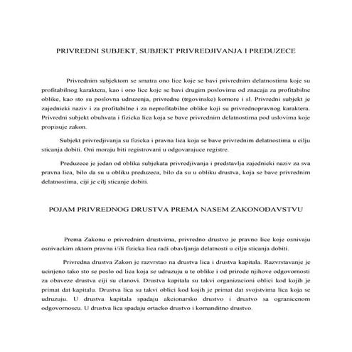 Osnivanje privrednog subjekta | PDF