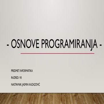 Osnove programiranja - Q BASIC - VII RAZRED | PPT