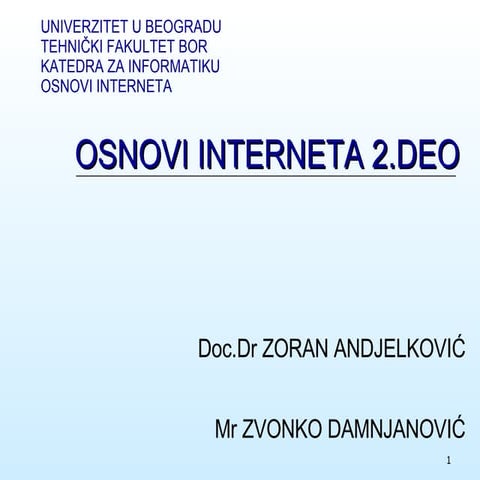 Osnovi Interneta 2 | PPT