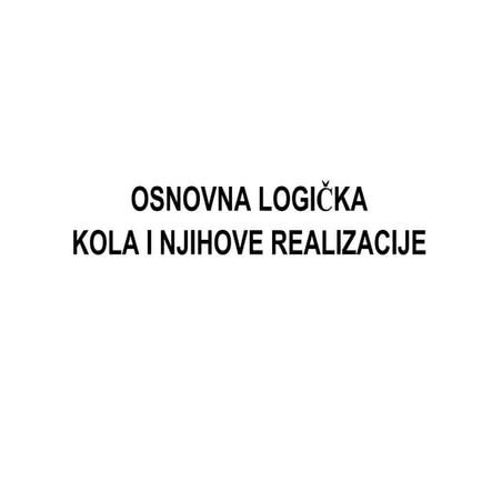 Osnovna logicka kola | PDF