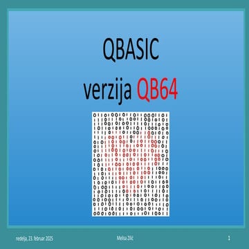 Osnovne naredbe QBasic za osnovnu skolu informatika | PPTX