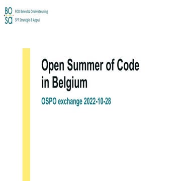 Open Summer of Code in Belgium | PPTX