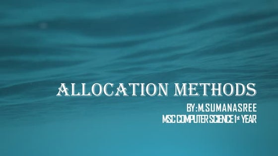 Directory implementation and allocation methods | PPTX | Data Storage and Warehousing | Computing