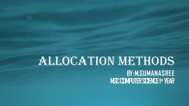 Directory implementation and allocation methods | PPTX