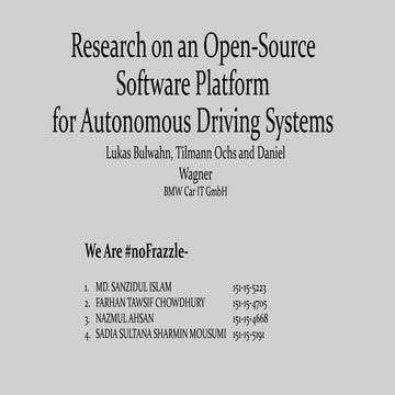Research on an Open-Source Software Platform for Autonomous Driving ...