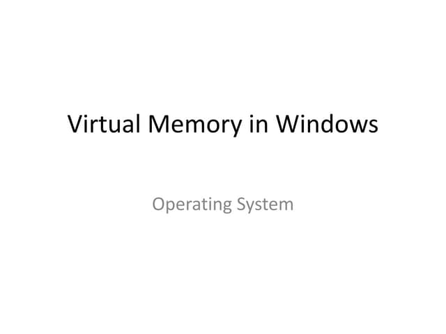 Virtual memory ppt | PPTX