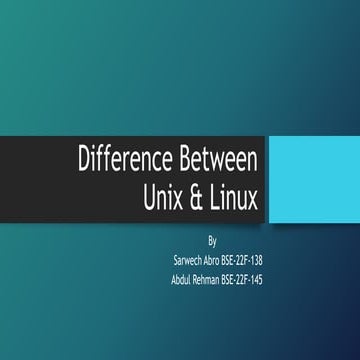 Difference Between Unix And Linux Presentationppt 6568
