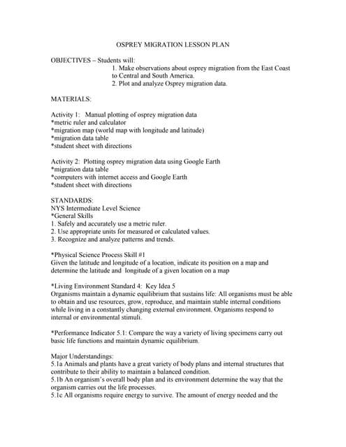 Introduction to osprey lesson outline | PDF