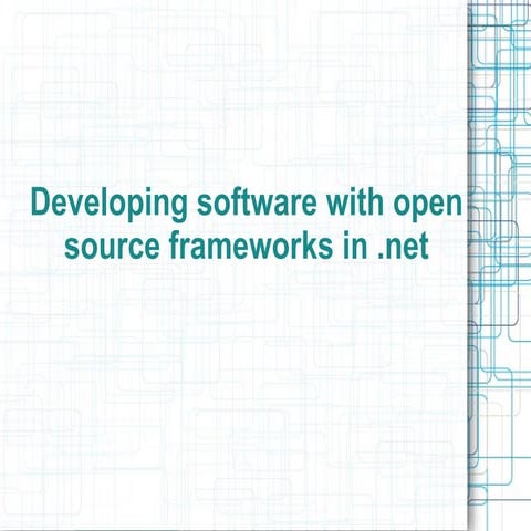 Developing Applications With Open Source Frameworks In Net 2764
