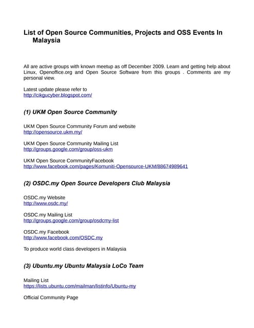 The Malaysian Government Interopersbility Framework For Open Source Software MyGIFOSS | ODP
