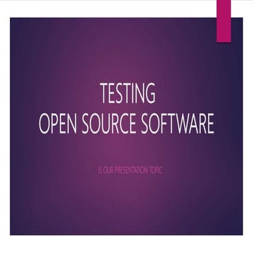 Open Source Software Testing Pptx Programming Languages Computing