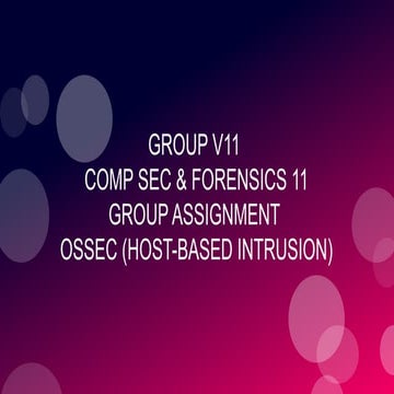 Comprehensive Overview of OSSEC Host-Based Intrusion Detection System ...