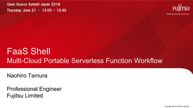 Faas Shell Multi Cloud Portable Serverless Function Workflow Pdf