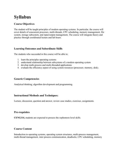 os lesson plan.docx | Operating Systems | Computer Software and Applications