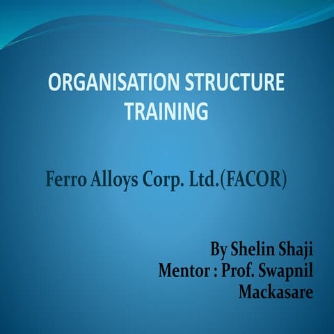 Organization Structure Training | PPTX