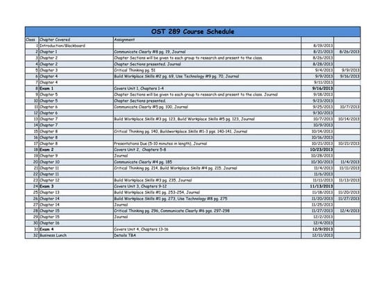 Ost 181 course schedule | PPT