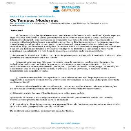 Tempos modernos | PDF