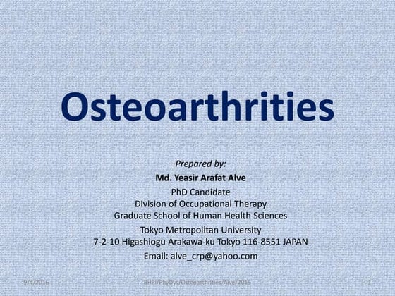 Occupational Therapy and Osteoarthritis | PPTX | Bone and Joint ...