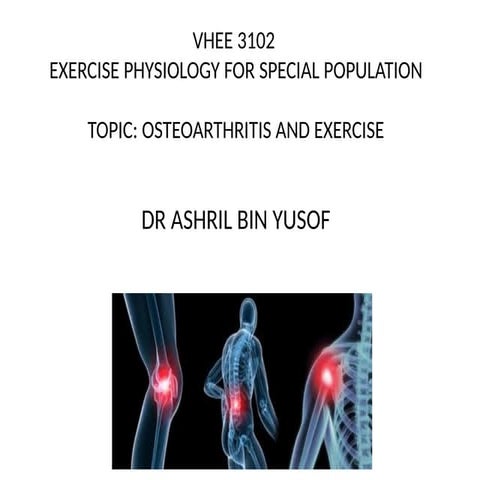 Osteoathritis Population And Exercise Pptx