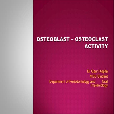 Osteoblast-Osteoclast activity | PPTX