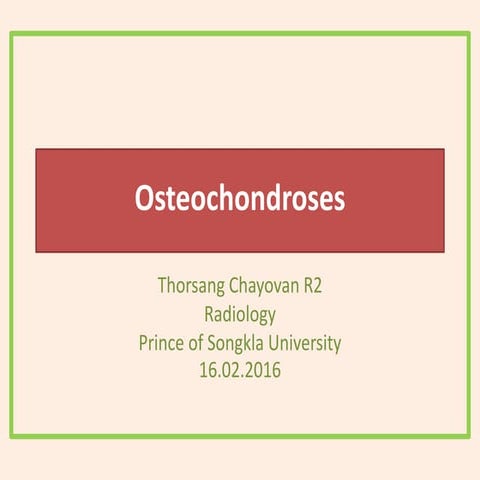 Osteochondrosis | PDF