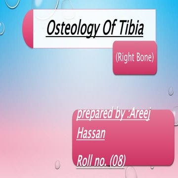 Osteology of tibia | PPTX