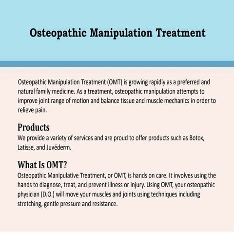 Spinal Osteopathic Manipulative Therapy (OMTh) Revisited by Manual T…