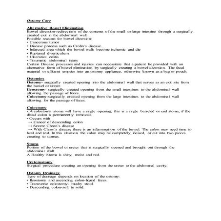 Ostomy/stoma care | DOCX