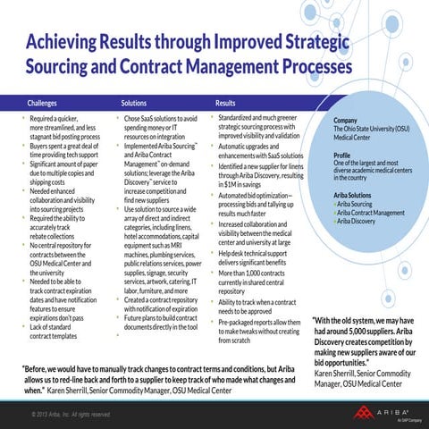 Case Study: OSU Improves Strategic Sourcing and Contract Management Processes to Achieve Time ...