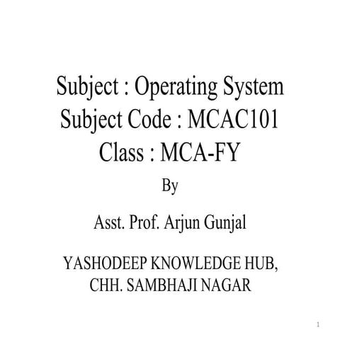 Operating System a Case Study | PDF