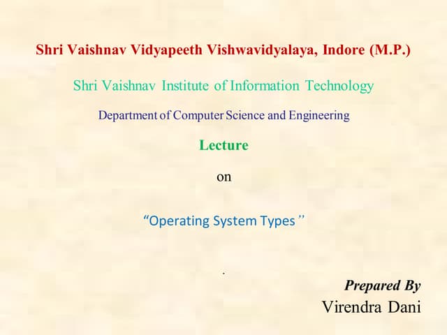 Types of operating system | PPTX