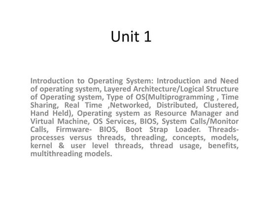 Unit 1 Understandingthe Principles Of Operating System Pptx
