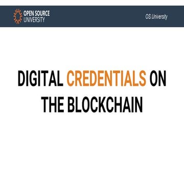Digital Credentials on the Blockchain | PDF