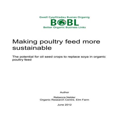 Making Poultry Feed More Sustainable | PDF