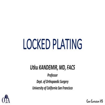Locking Plates in Orthopaedic | PPTX