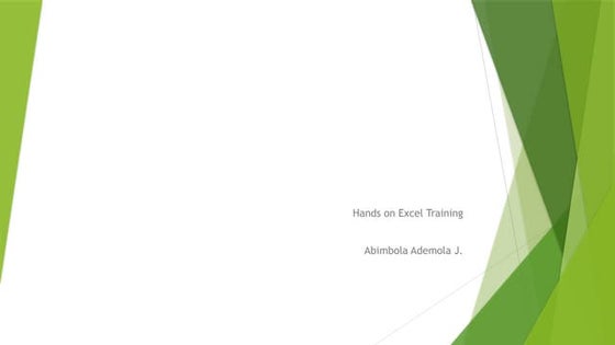 Basic Excel Training.pptx | Computing | Technology & Computing