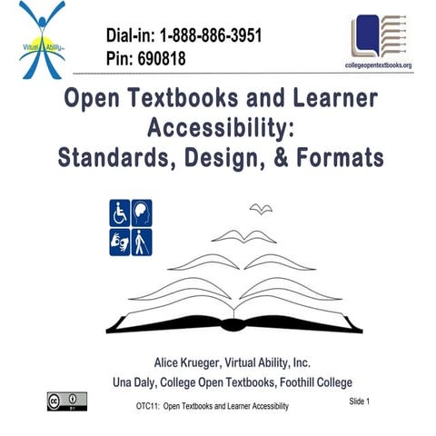 OTC11: Open Textbooks and Learner Accessibility: Standards, Design, and Format | PPT