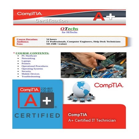 OTechs CompTIA A+ Training Course | PDF | Computing | Technology & Computing