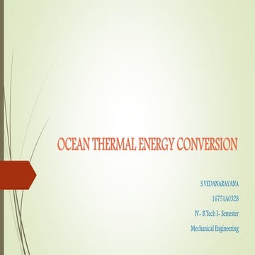 Ocean Thermal Energy Conversion | PPTX