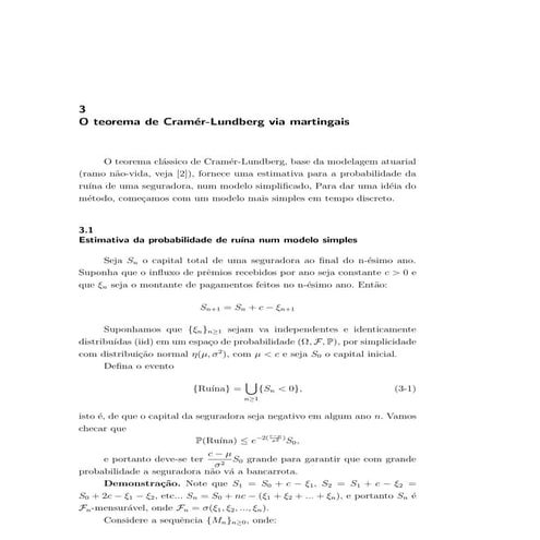 O teorema de cramér lundberg via martingais | PDF | Science