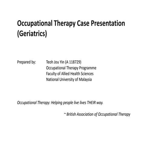 OCT305 Case Study Presentation 10230458 | PPTX