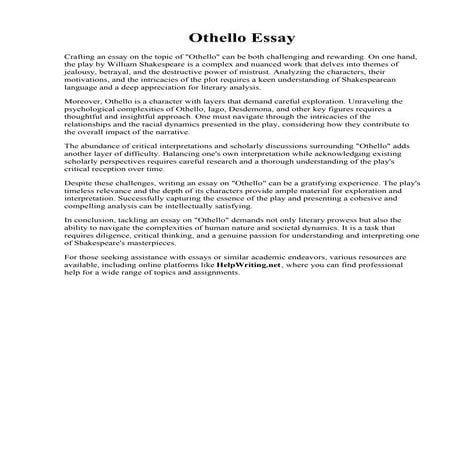 Othello Essay | PDF